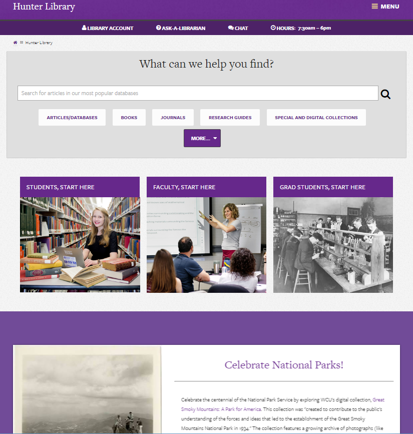 New Library Website – Hunter's Clarion: The Library Newsletter